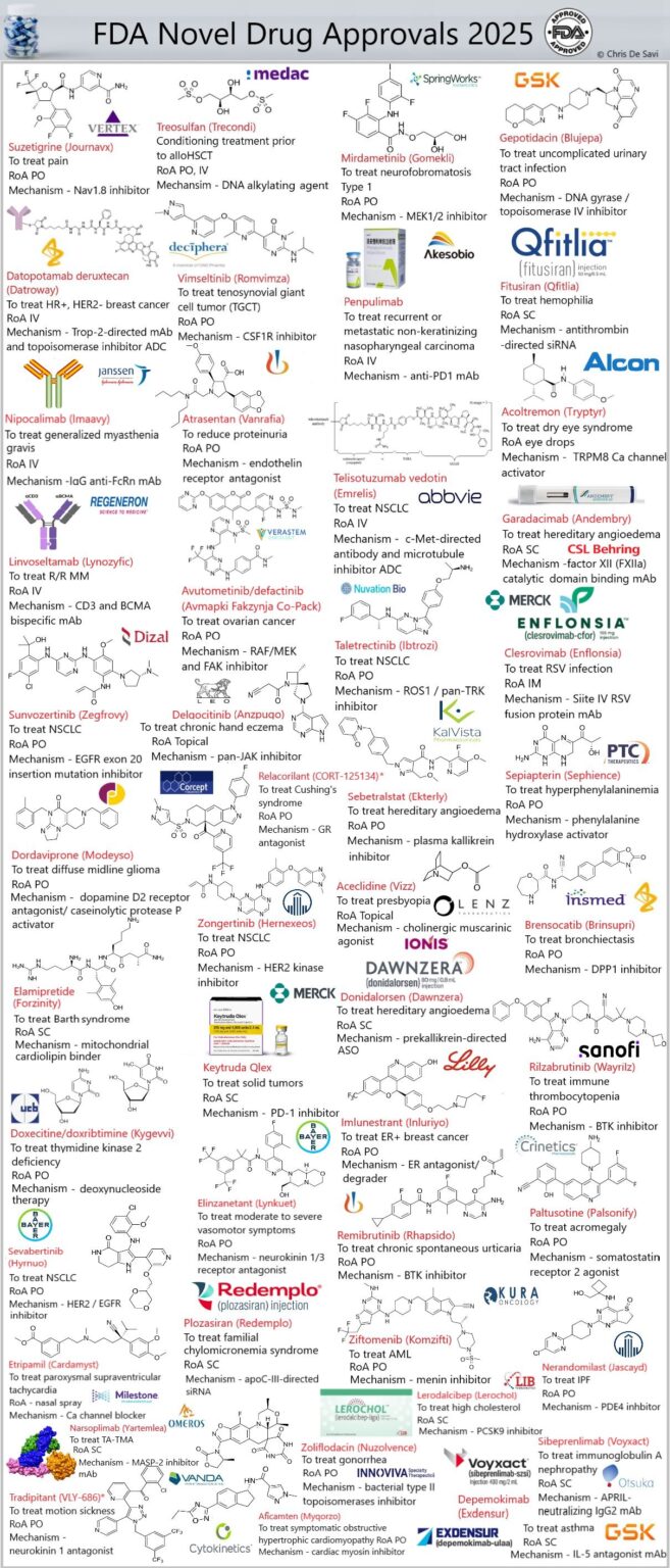 Novel FDA Drug Approvals 2025